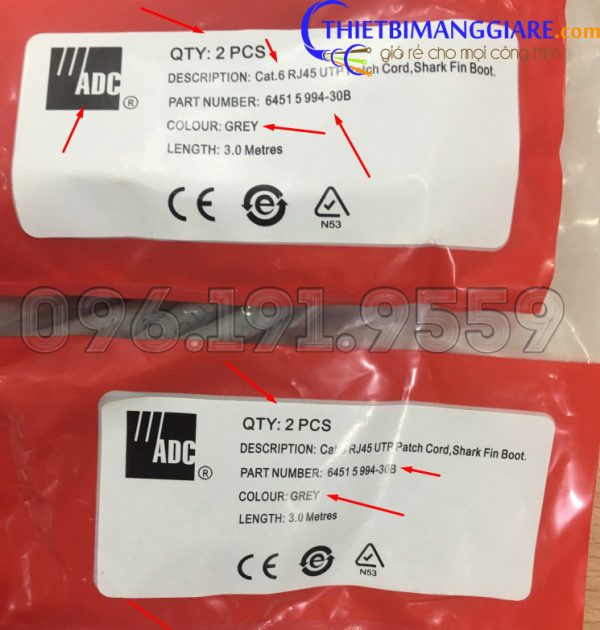 Dây nhảy ADC Krone Cat6 3m - Patch cord ADC Krone Cat6 3m | Thiết bị ...