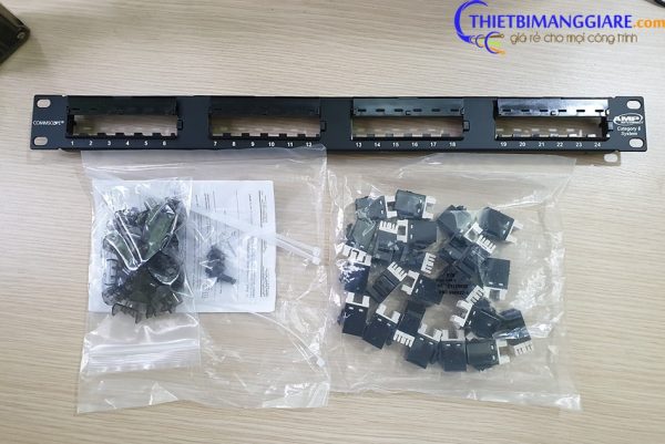 Patch panel Cat6 chính hãng AMP 24 port - Thiết bị mạng giá rẻ